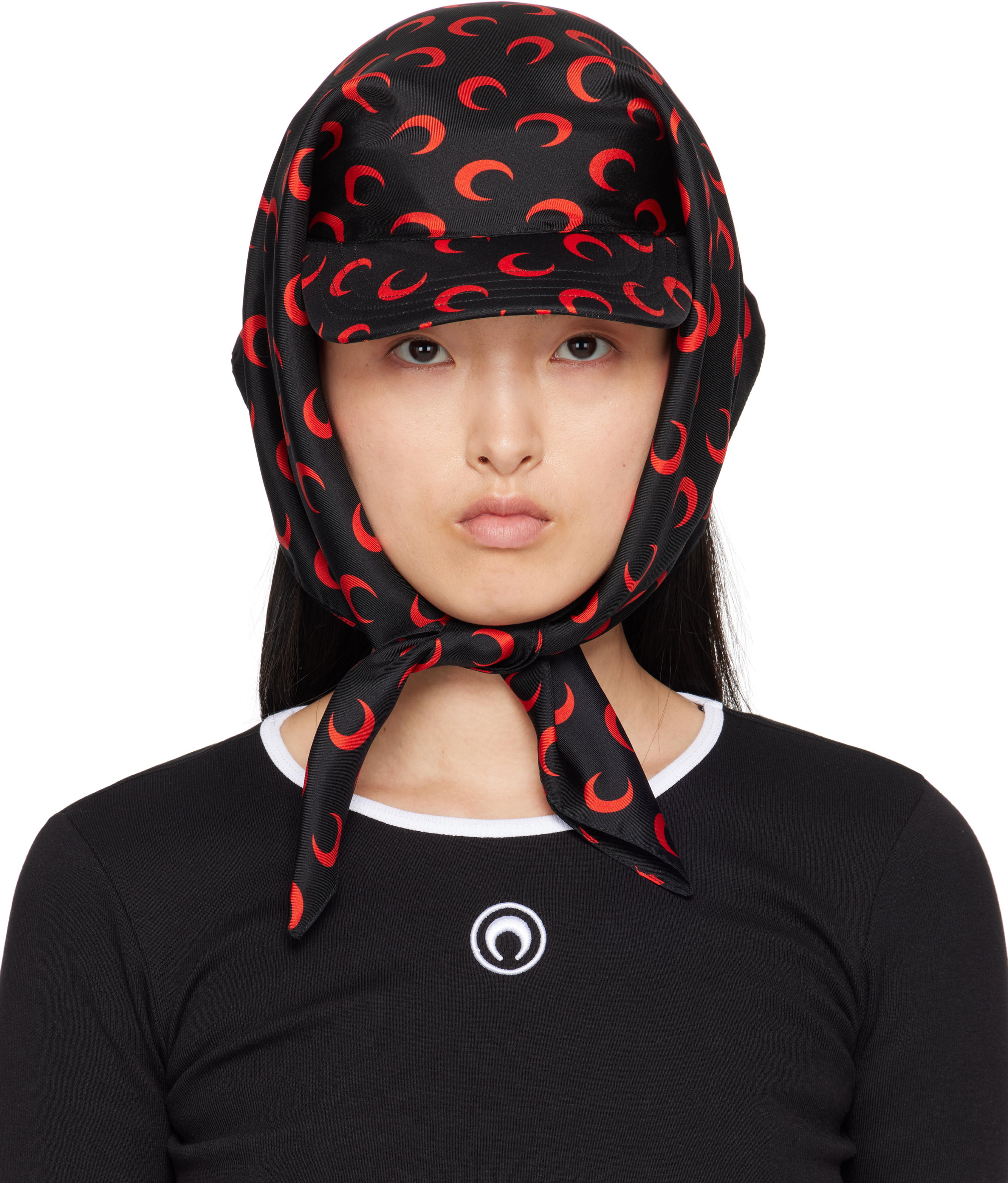 Buy MARINE SERRE Regenerated Silk Veiled Cap - Rd10 Red At 33% Off